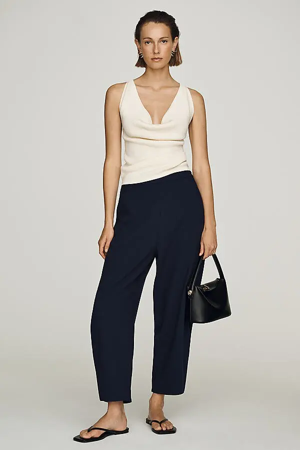 Maeve Cowl-neck Racerback Tank Top - Ivory