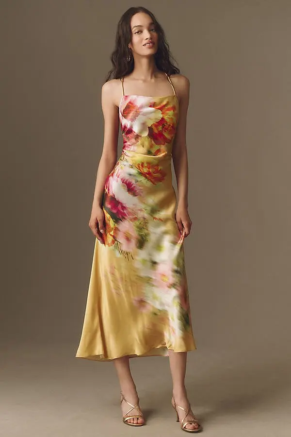 Bhldn Slip Midi Dress In Floral Print