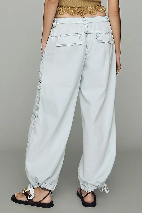 Anthropologie High-rise Wide-leg Cargo Pants - Skywriting