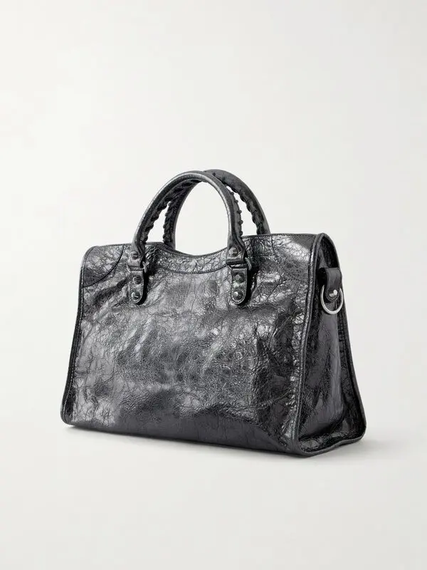 Balenciaga Le City Medium Leather Shoulder Bag - Gray