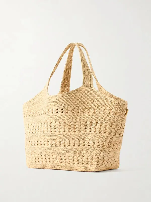 Saint Laurent Icare Raffia Tote - Brown