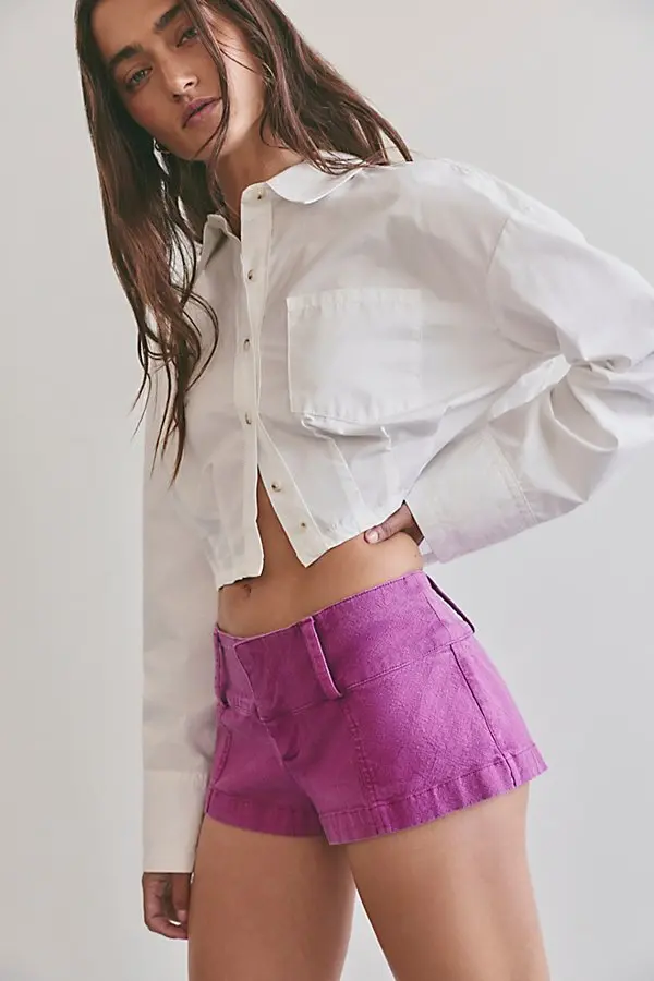 Free People Ana Solid Micro Shorts - Deep Orchid
