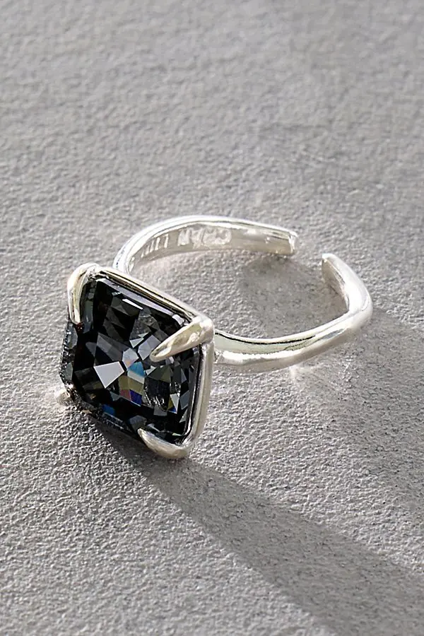 Chan Luu Sterling Square Crystal Toe Ring - Silver