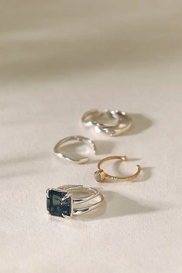 Chan Luu Sterling Square Crystal Toe Ring - Silver