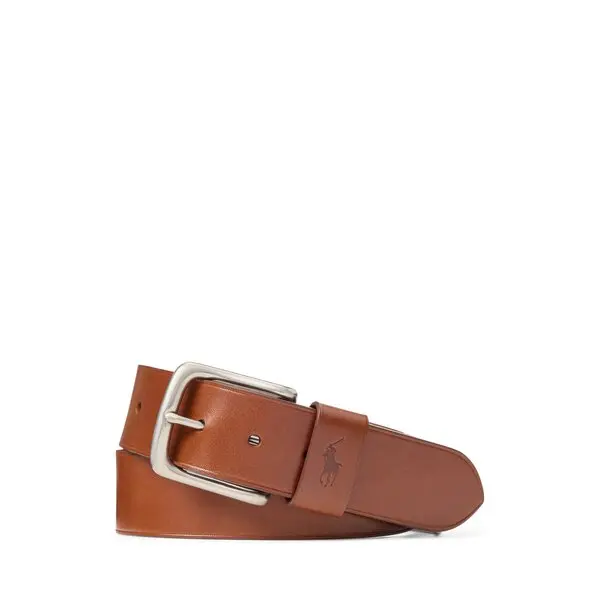 Ralph Lauren Full-grain Leather Belt With Debossed Pony - Tan