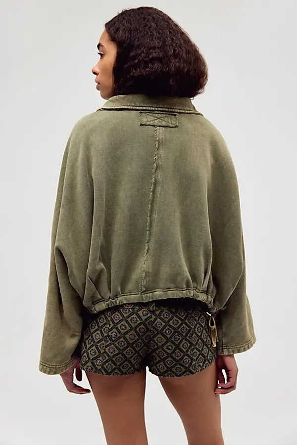 Free People We The Free Tally Sweatshirt Cardigan - Summer Pine