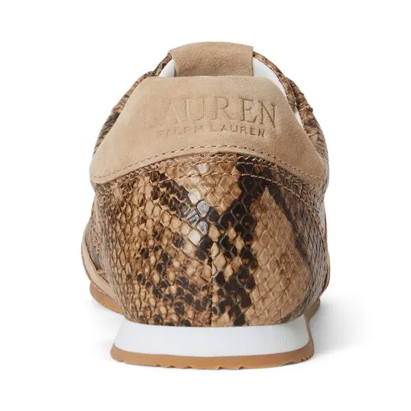 Ralph Lauren Python-embossed Low-profile Sneakers - Tan Multi/tan