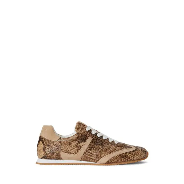 Ralph Lauren Python-embossed Low-profile Sneakers - Tan Multi/tan