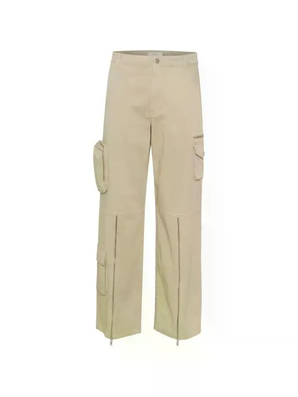 GESTUZ Mirjagz Zip-detail Cargo Pants - Neutrals