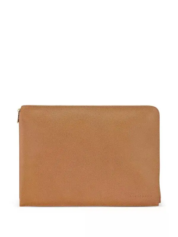 Longchamp Le Foulonné Laptop Case - Brown