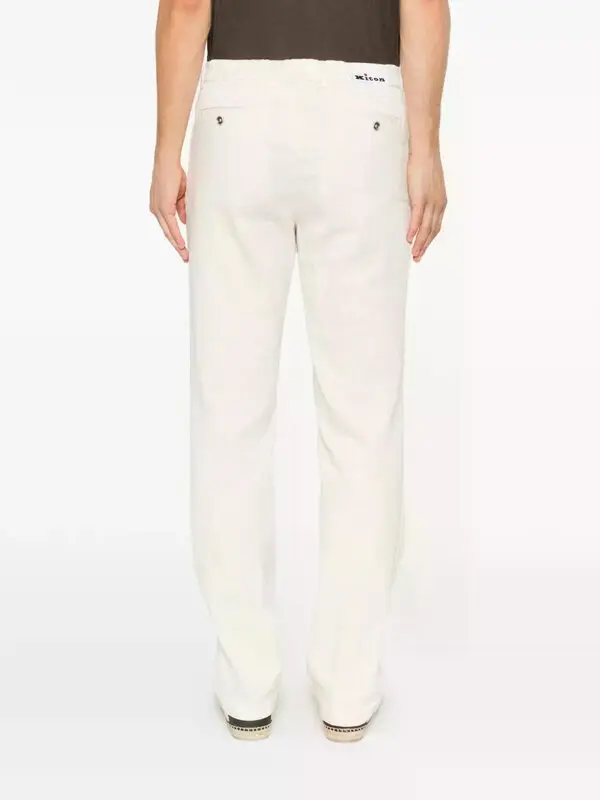 Kiton Logo-patch Straight-leg Trousers