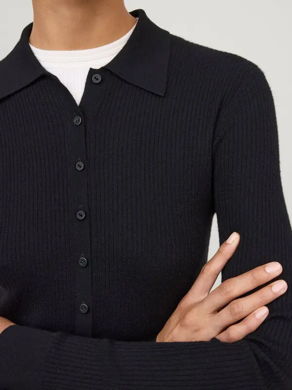 LISA YANG Agata Cardigan Shirt - Black