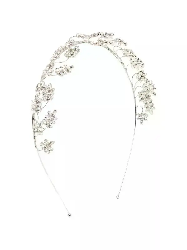 JENNIFER BEHR Crystal-embellished Leaf Headband - Silver