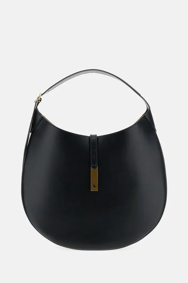 Polo Ralph Lauren Calf Leather Shoulder Bag - Black