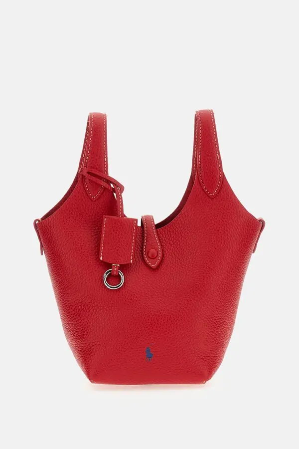 Polo Ralph Lauren Play Tote Small Leather Bag - Red
