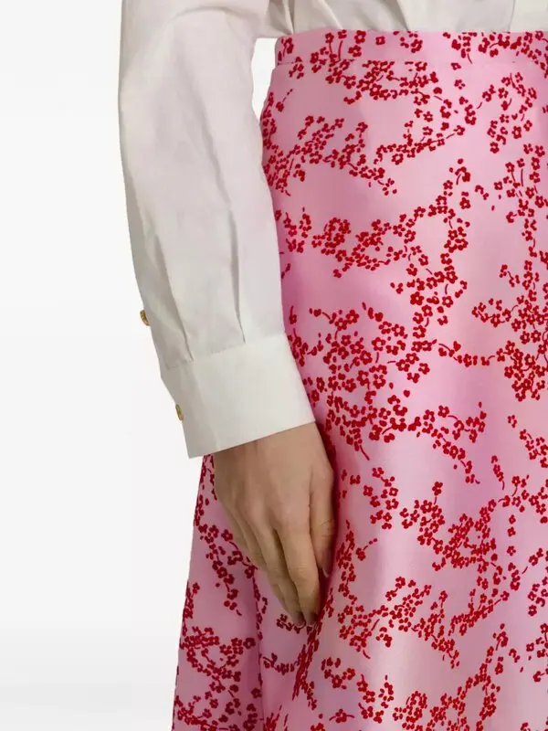 Alberta Ferretti Floral Midi Skirt