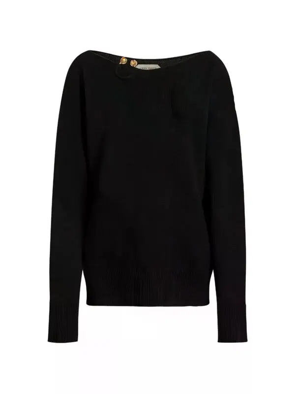Alberta Ferretti Cut-out V-neck Sweater - Black