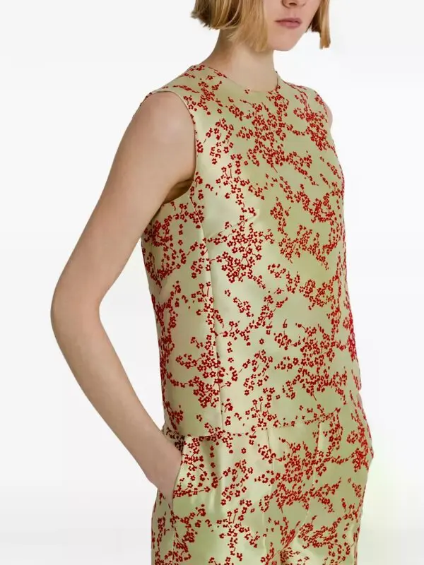 Alberta Ferretti Sleeveless Floral Print Top