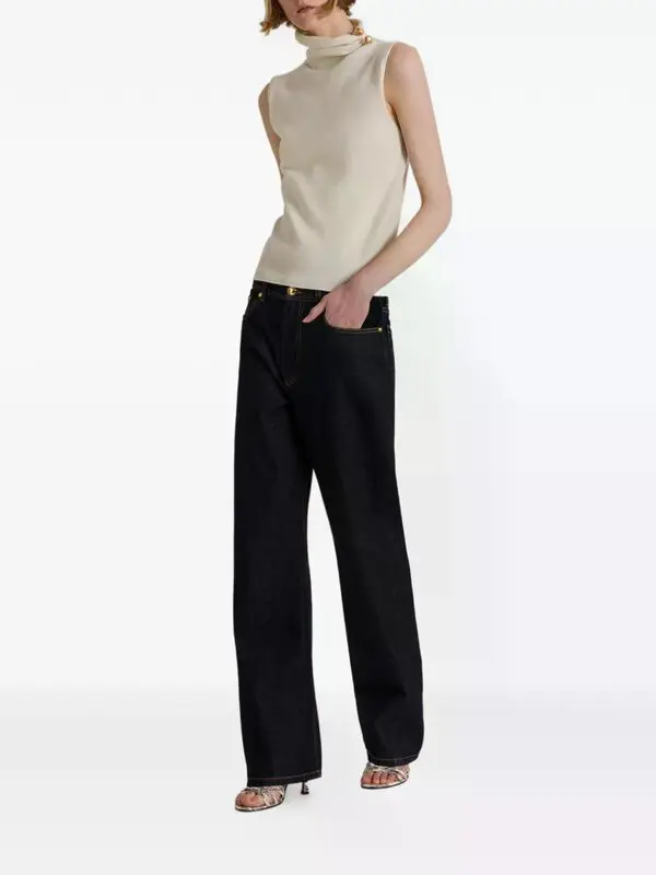 Alberta Ferretti Ribbed Knit Sleeveless Top