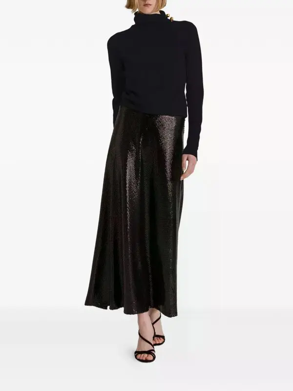 Alberta Ferretti High-neck Sweater With Sculptural Buttons