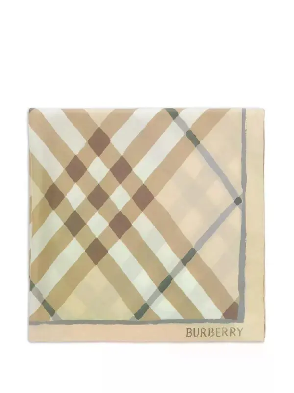Burberry Watercolour Check Silk Scarf
