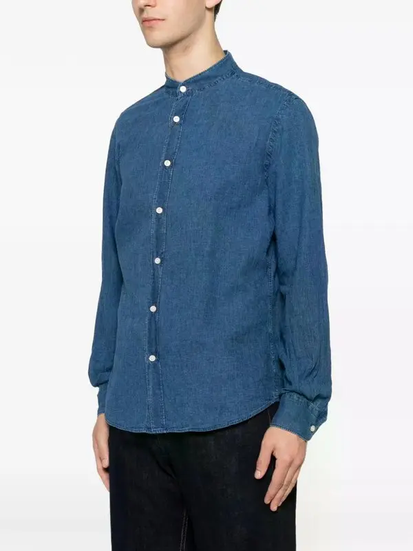 GLANSHIRT Band-collar Long-sleeve Shirt