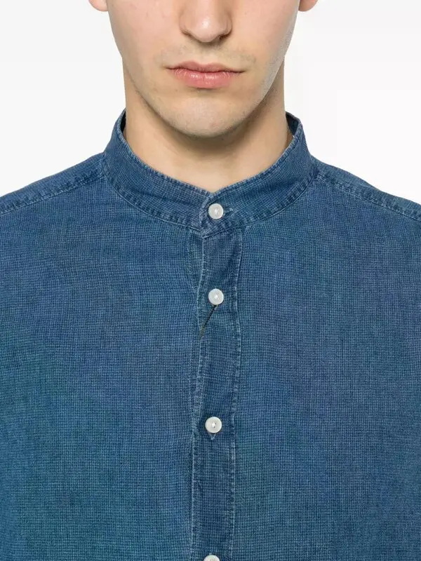 GLANSHIRT Band-collar Long-sleeve Shirt