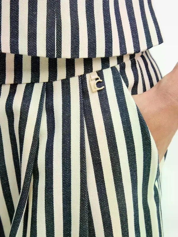 LOLA CASADEMUNT Pleated Stripe Trousers