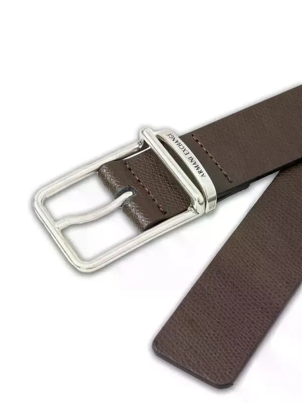 Armani Exchange Logo Detail Square Buckle Belt