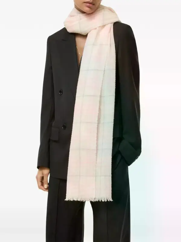 Burberry Wide-embellished Check Wool-silk-blend Scarf
