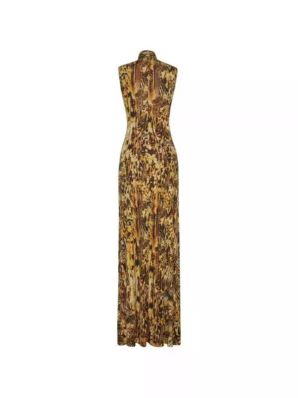 Adam Lippes Abstract Print Silk Maxi Dress