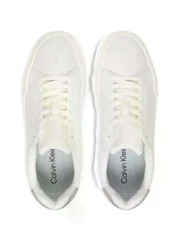 Calvin Klein Tab Chunky Logo-print Leather Sneakers