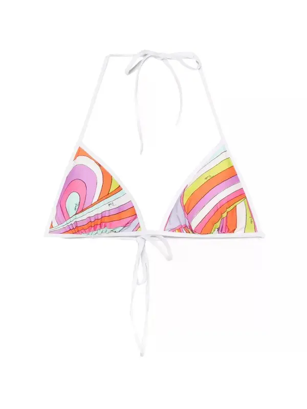 Emilio Pucci Graphic Print Triangle Bikini Top - Pink