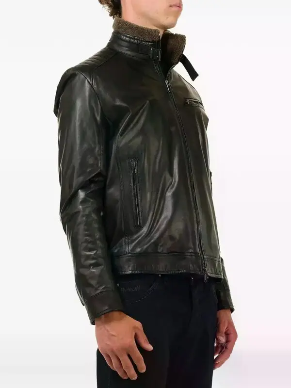 AL DUCA D’AOSTA 1902 Quilted Shoulder Leather Jacket
