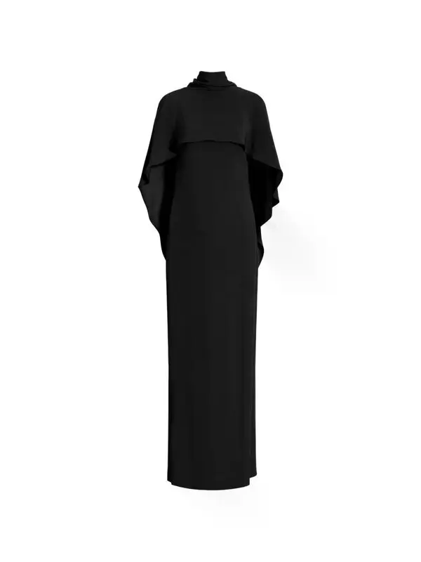 Alberta Ferretti Cape-overlay Open-back Maxi Dress