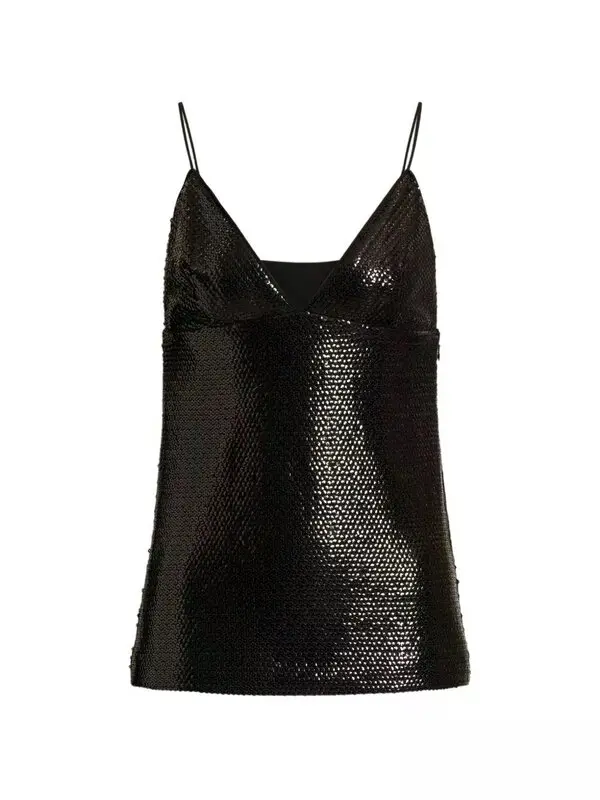 Alberta Ferretti Sequin Embellished V-neck Top