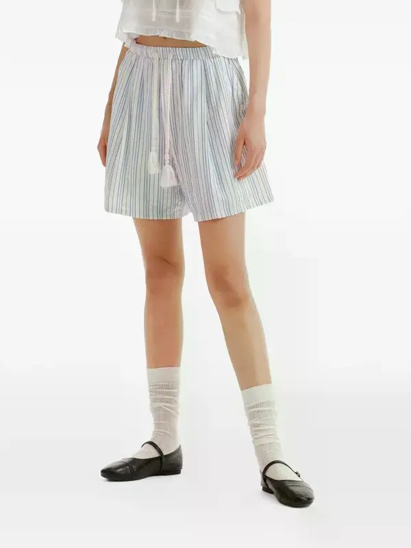 TOUT A COUP Stripe Print Mini Shorts