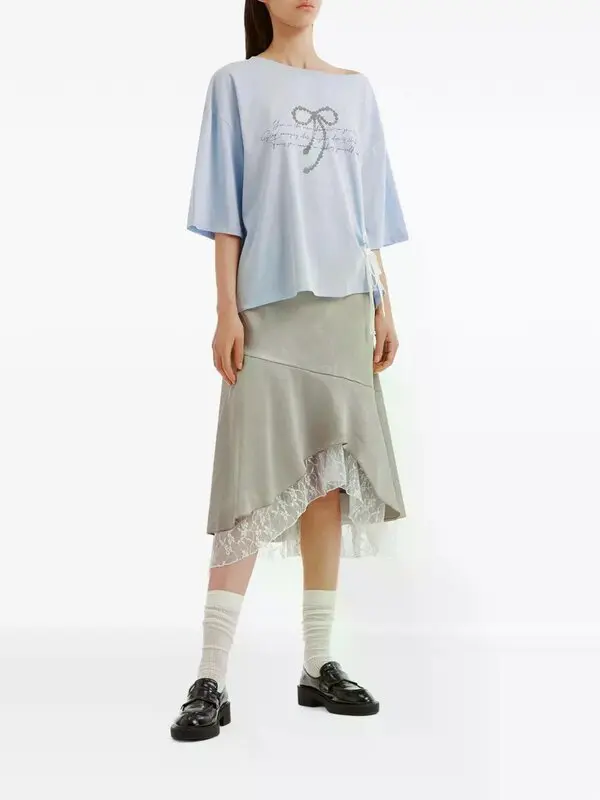 B+AB Graphic Print Side-tie T-shirt - Blue