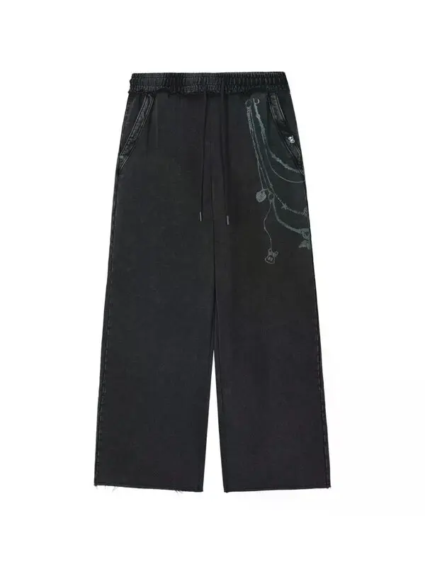 MINI CREAM Graphic Print Wide-leg Track Pants