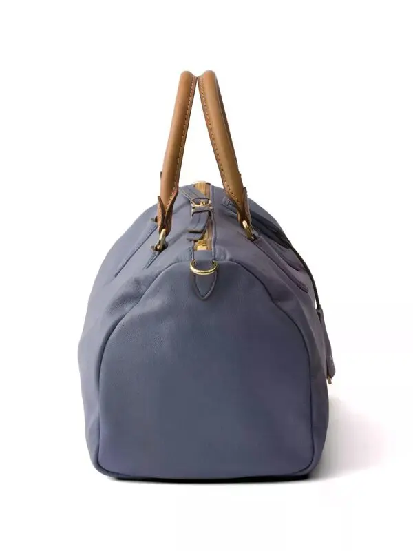 Prada Large Leather Top-handle Bag - Blue