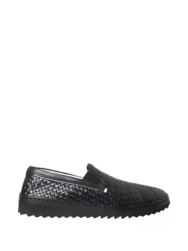 Dolce & Gabbana Woven Leather Slip-on Loafers