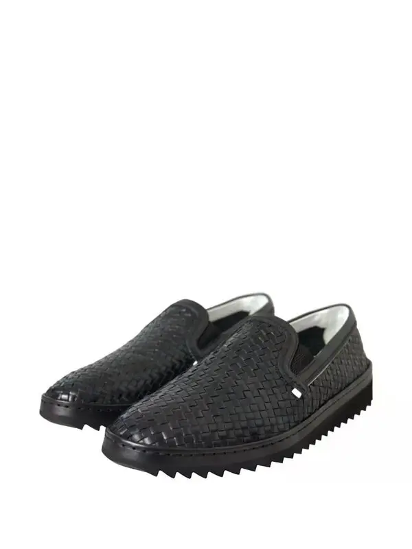 Dolce & Gabbana Woven Leather Slip-on Loafers