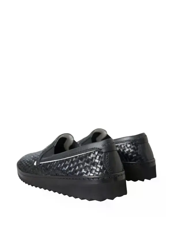 Dolce & Gabbana Woven Leather Slip-on Loafers