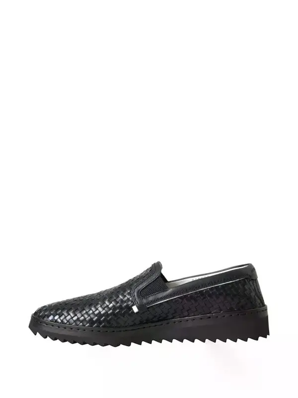 Dolce & Gabbana Woven Leather Slip-on Loafers
