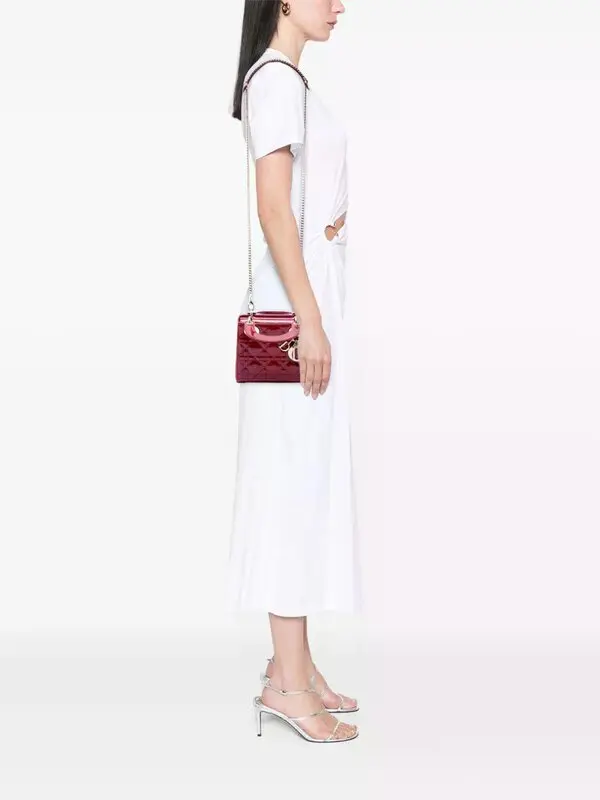 Dior Patent Cannage Lady Satchel - Red