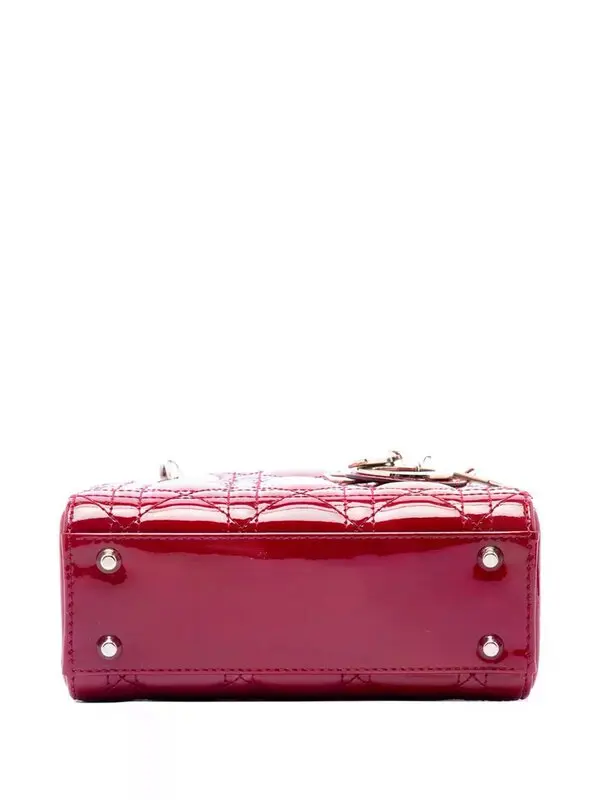 Dior Patent Cannage Lady Satchel - Red