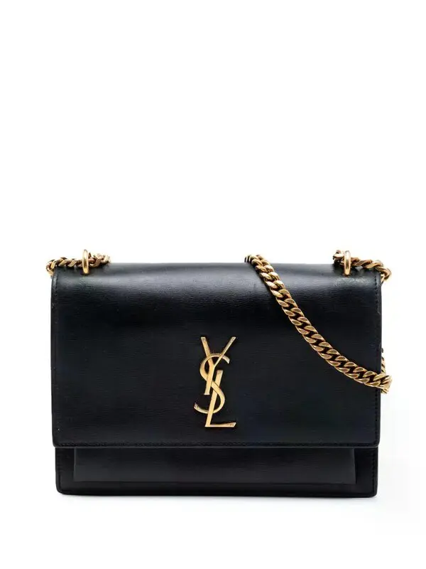 Saint Laurent Calfskin Monogram Sunset Crossbody Bag