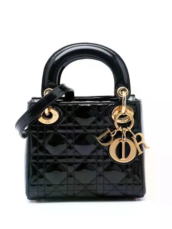 Dior Patent Cannage Lady Satchel - Black