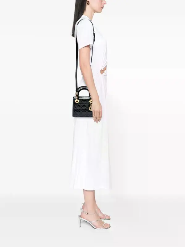 Dior Patent Cannage Lady Satchel - Black