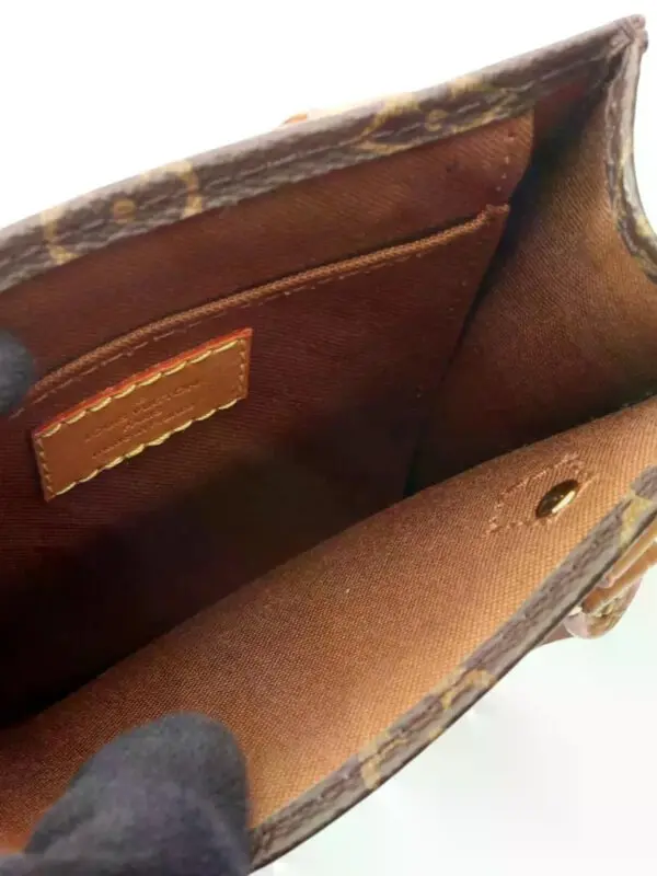 LOUIS VUITTON Monogram Petit Sac Plat Satchel - Brown